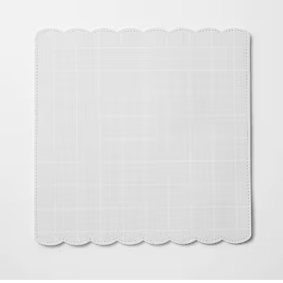 Office | Nwt Elegant White And Gray Scalloped Foldable Mouse Pad For ...